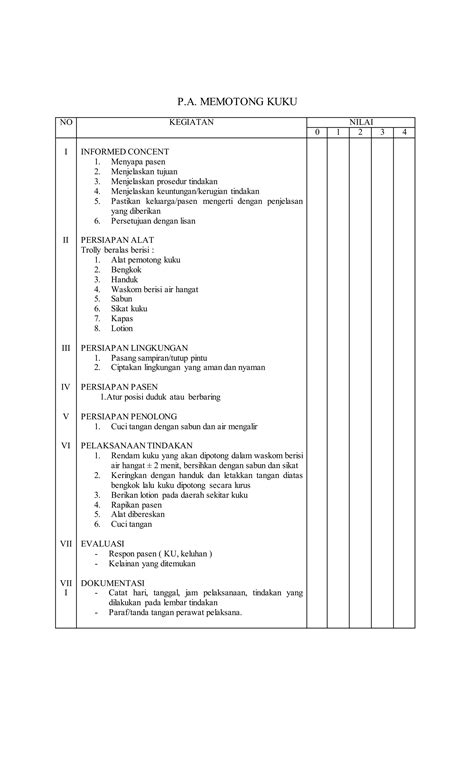 P A Memandikan P A Oral Higiene Pa Vulva Pa Memotong Kuku PDF