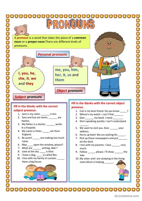 Pronouns Français FLE fiches pedagogiques pdf doc