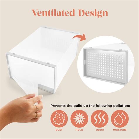 12 Pack Shoe Storage Boxes Shoes Organizer For Closet Clear Plastic