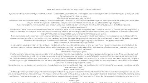 Transcription Services Ppt