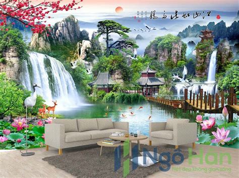 199 Mẫu tranh dán tường 3D phong cảnh thiên nhiên cực đẹp