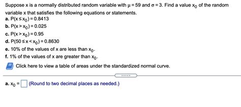 solved suppose x is a normally distributed random variable