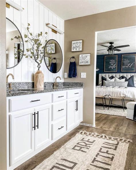 White Vertical Shiplap Backsplash In Farmhouse Bathroom Soul Lane