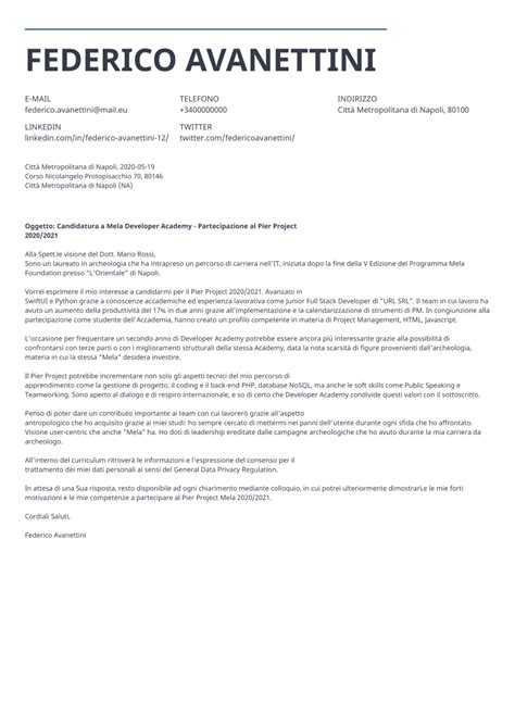 Modelli Di Lettera Di Presentazione Professionali