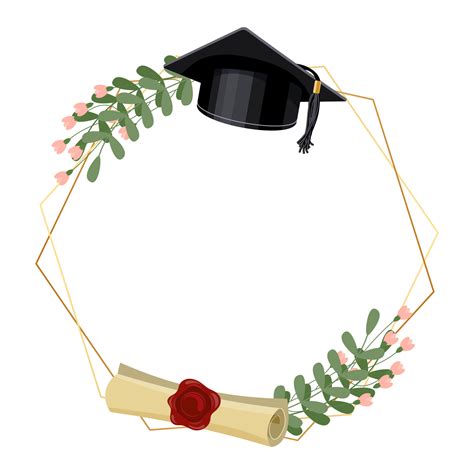 dorado marco con graduación gorra certificado y flores diseño para