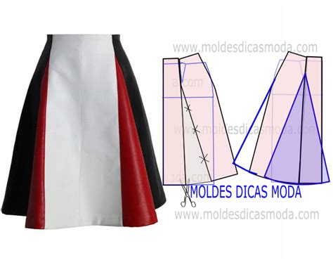 Molde De Saia Evas Nas Laterais Moldes Dicas Moda Moldes De
