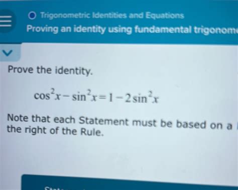 Solved Trigonometric Identities And Equations Proving An Identity