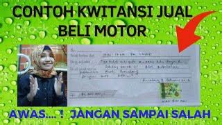 Contoh Kwitansi Jual Beli MotorUntuk Balik Nama U0026 Doovi