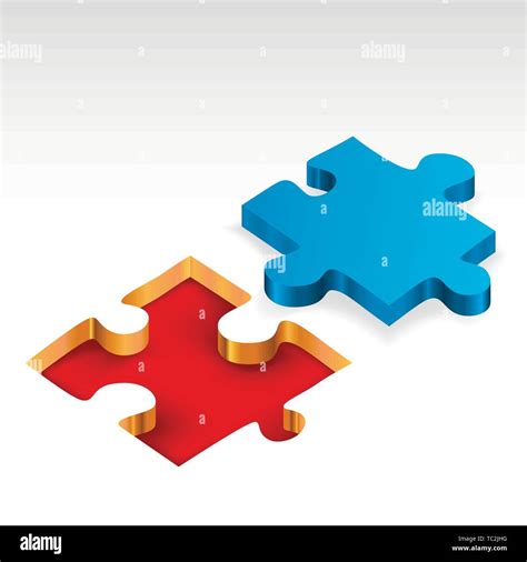 Ilustración vectorial Pieza del rompecabezas en 3D Pieza del puzzle