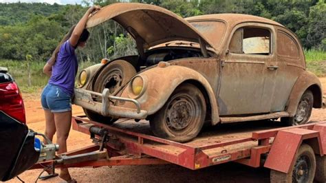 Fui Desafiada A Reformar Em Dias Um Fusca Anos Abandonado Youtube