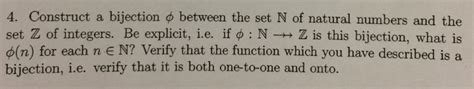 solved 4 construct a bijection between the set n of natural
