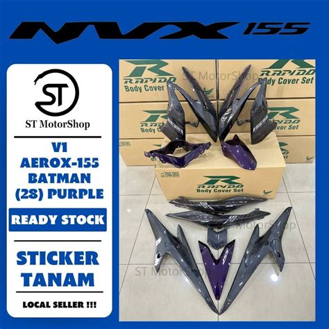 YAMAHA Nvx 155 Nvx V1 Aerox 155 Batman 28 Purple Red Cover Set RAPIDO