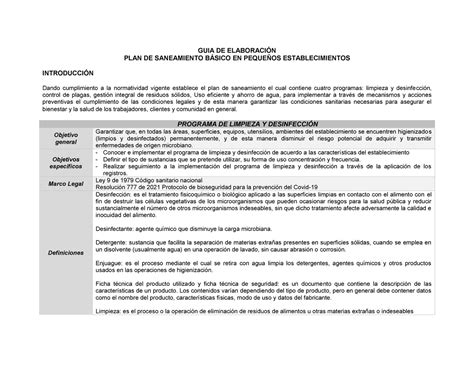 GUIA PLAN DE Saneamiento Básico P PDF GUIA DE ELABORACIÓN PLAN DE