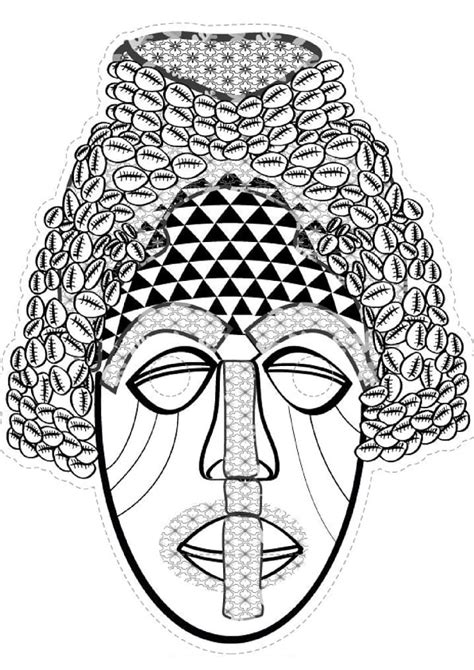 Desenhos de Máscara Africana 21 para Colorir e Imprimir ColorirOnline