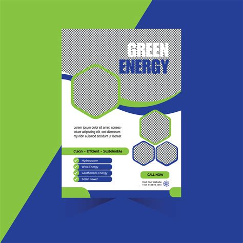 Green And Yellow Modern Solar Energy Flyer Design Template 34218418