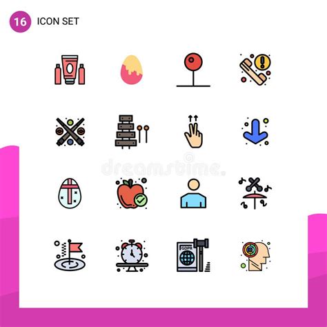 Thematic Vector Flat Color Filled Lines And Editable Symbols Of Fun