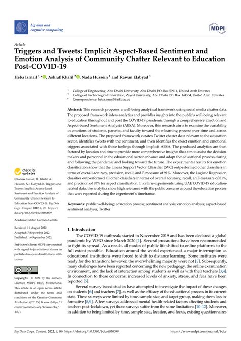 pdf triggers and tweets implicit aspect based sentiment and emotion analysis of community
