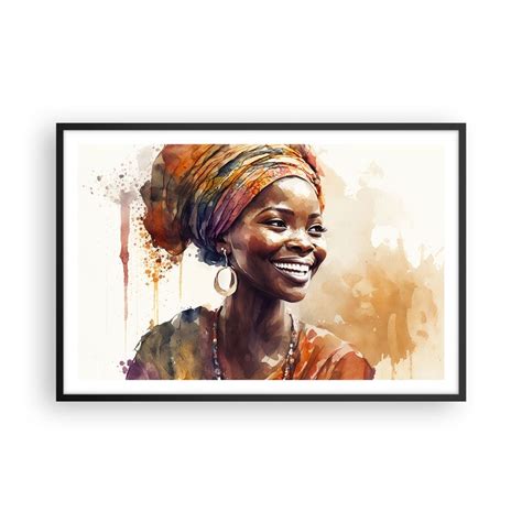 Obraz Plakat Afrykańska królowa 91x61cm Kobieta Afroamerykanin