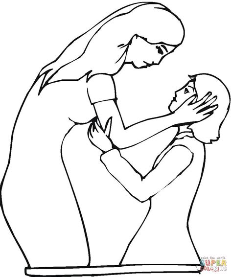Dibujo De Madre E Hija Para Colorear Dibujos Para Colorear Imprimir