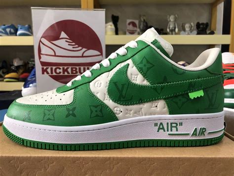 Louis Vuitton X Air Force 1 Trainer Sneaker Low Green White Kickbulk