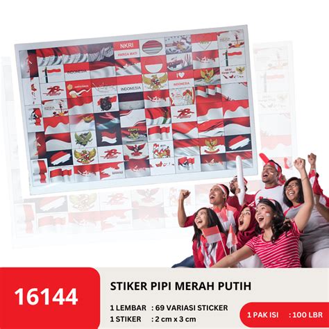 Jual Stiker Sticker Pipi Merah Putih Indonesia Mix Motif Isi 100 Lbr 1