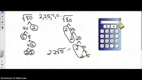 simplifying square roots using prime factorization youtube