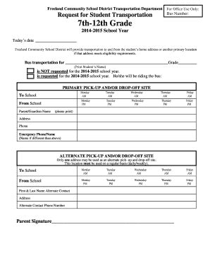 Fillable Online Freeland K Mi Freeland Community School District