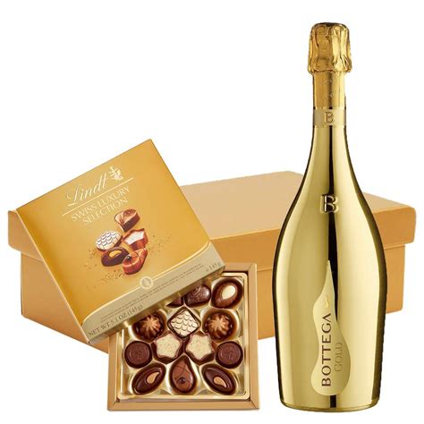 Bottega Gold Prosecco 75cl And Lindt Swiss Chocolates Hamper Bottled