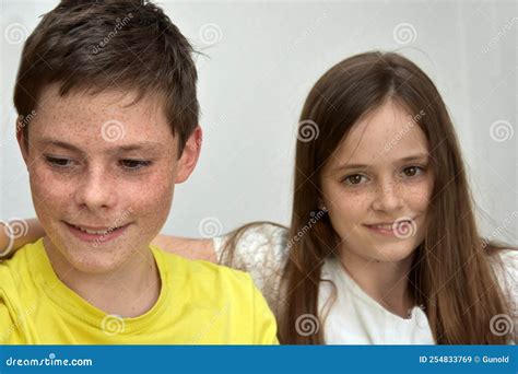 Brother And His Younger Sister Stock Image Image Of Chummy Amicably 254833769