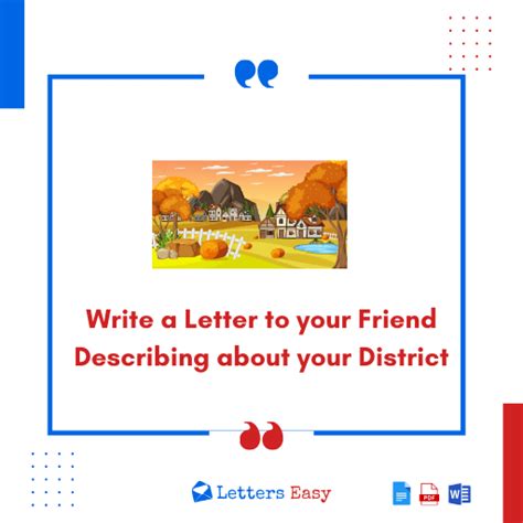 Write A Letter To Your Friend Describing About Your District 16