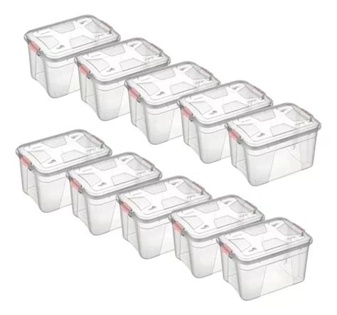 Kit 10 Caixas Organizadoras Transparente 20litros Pp Uninjet Frete grátis