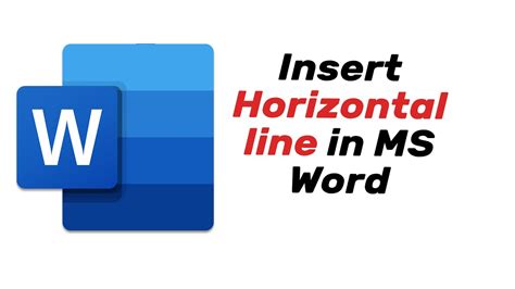 How To Insert Horizontal Line In Ms Word Youtube