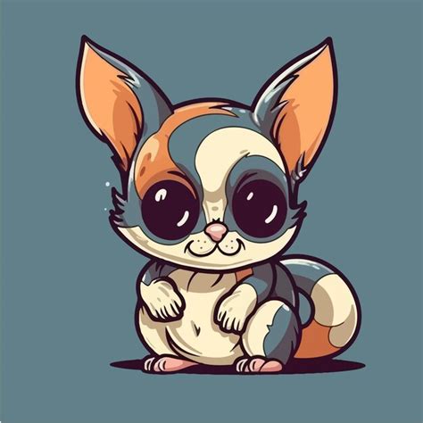 Um Gato De Desenho Animado Olhos Grandes Senta Se Sobre Um Fundo