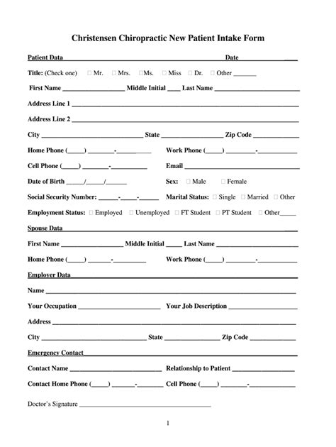 Chiropractic Intake Forms Pdf Fill Out Sign Online Dochub