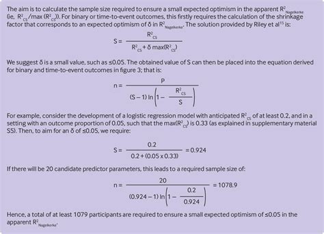 calculating the sample size required for developing a clinical prediction model the bmj