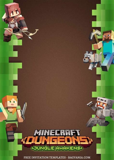11 Epic Minecraft Canva Birthday Invitation Templates FREE Printable