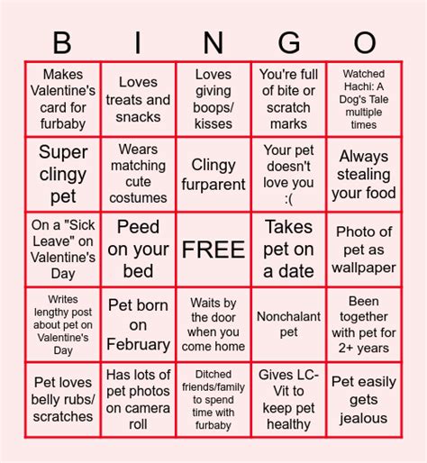Virtual Valentine S Day Bingo Card