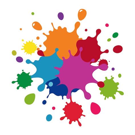 Premium Vector Splash Of Paints Blobs Paint Splatter Colourful Set