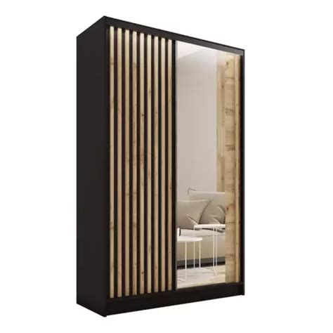 Szafa Przesuwna Z Lustrem I Lamelami 120 Cm LAMEL 3D Wotan 248995