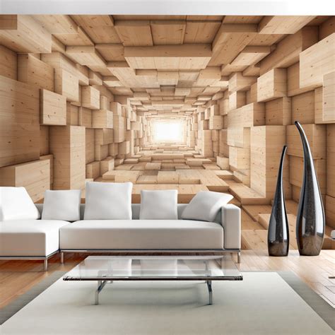 D Effekt Perspektive Holz Fototapete Vlies Tapete Xxl Wandtapete A A