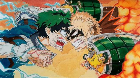 Midoriya Vs Bakugo Drawing By Klevist Agolli Fine Art America