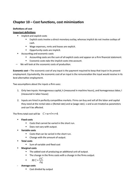 chapter 10 cost minimization and cost functions chapter 10 cost functions cost minimization