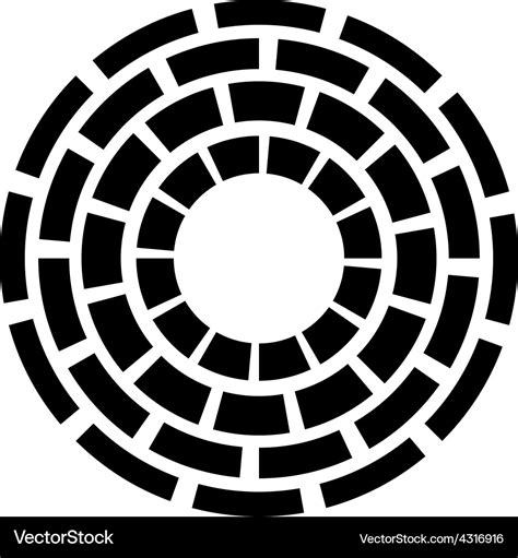 Concentric Dashed Circles Sign Royalty Free Vector Image