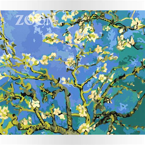 Kwitnący migdałowiec van Gogh malarz drzewo kwiaty malowanie po