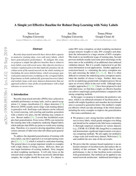 a simple yet effective baseline for robust deep learning with noisy labels deepai