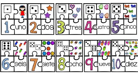 Bonito y colorido rompecabezas de números del 1 al 10 Material Educativo