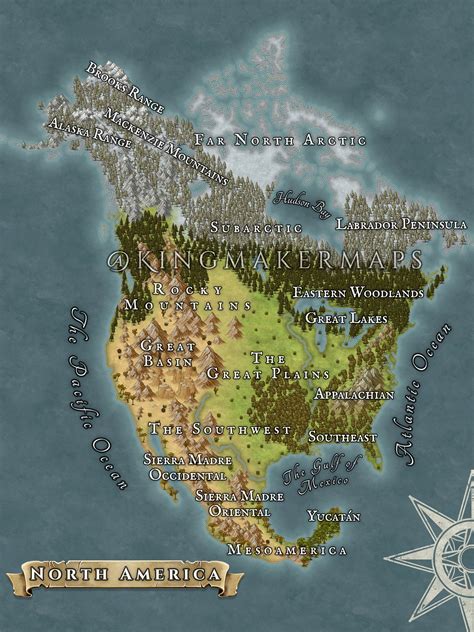 Dnd Real Life Map North America Canada USA Mexico Etsy Australia