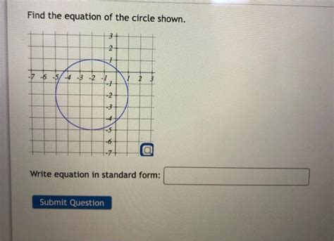 Solved Find The Equation Of The Circle Shown