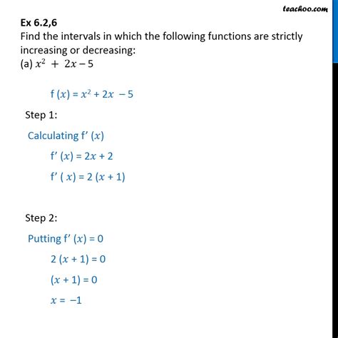 ex 6 2 6 find intervals in which functions strictly increasing