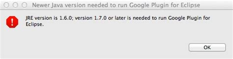 Java Mac OS X Eclipse With Google App Engine Setup JDK Version Error